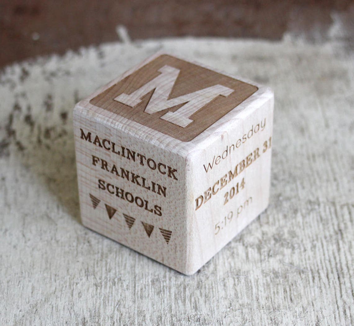 Baby Block New Parents Gift Personalized Gift for New Baby Gift Wood ...