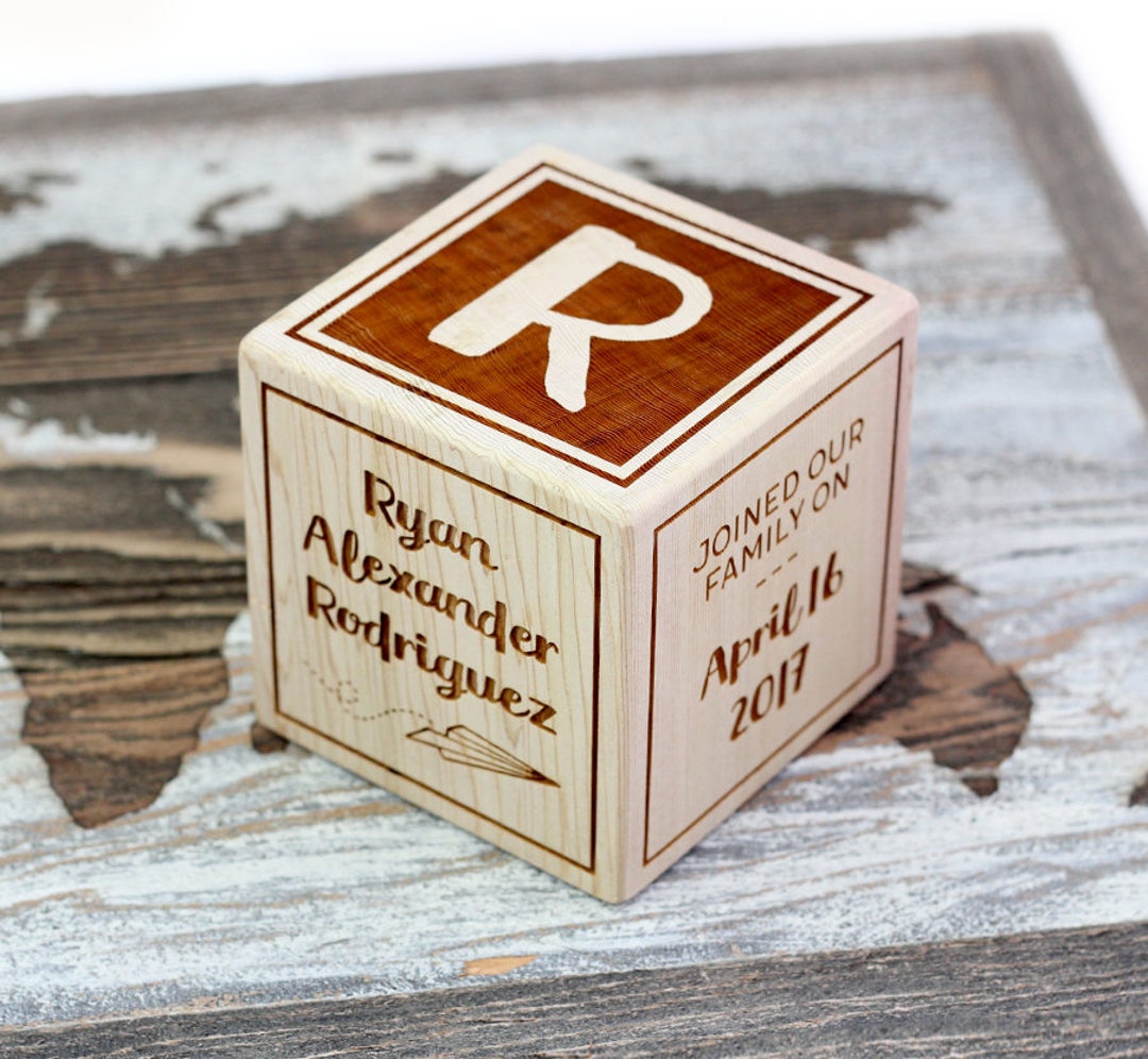 Adoption Gift Baby Block Personalized Gift Welcome to the Family Gift ...