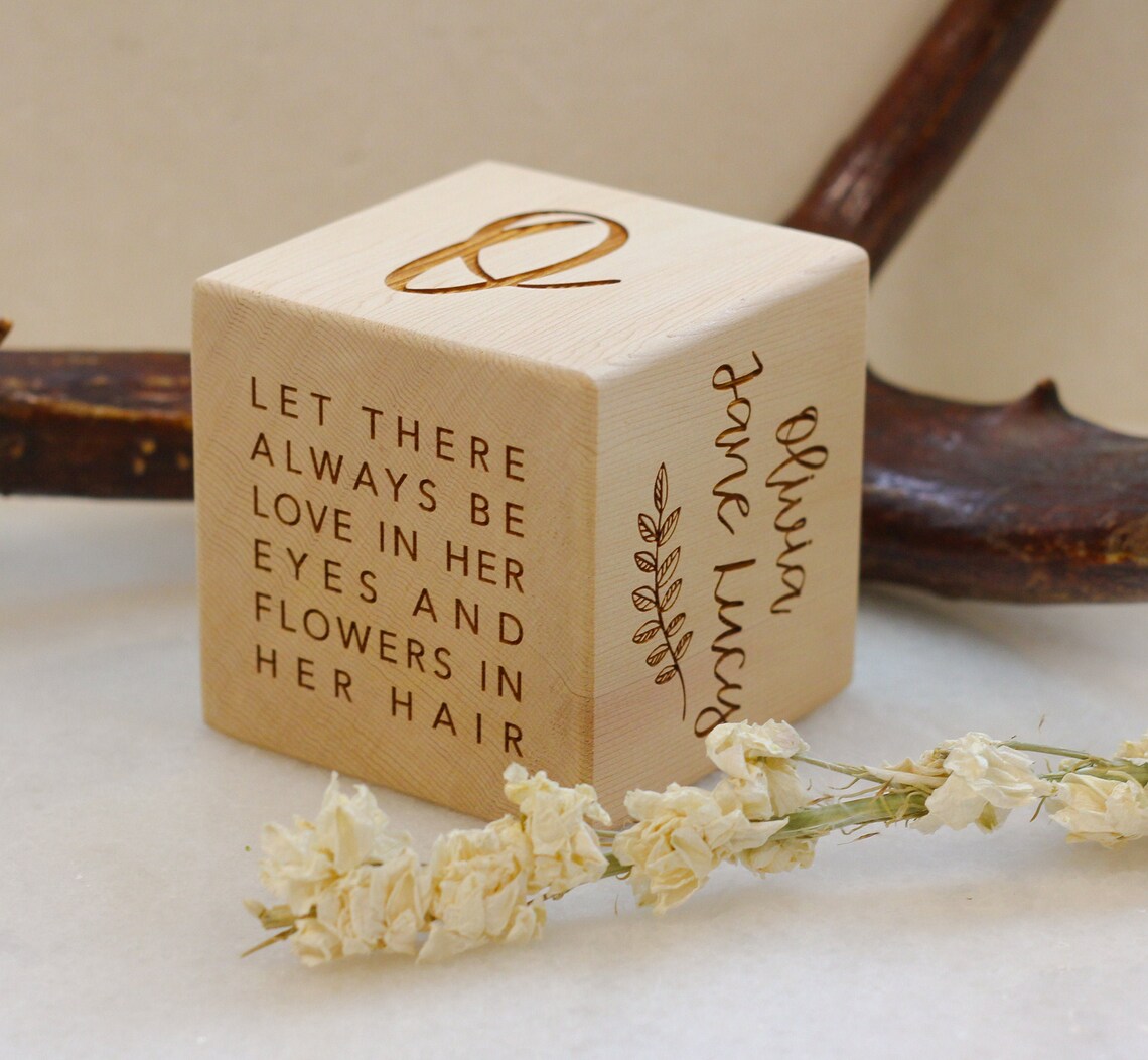 Beautiful Floral Wood Block Design Spring Baby Flower Child - Etsy