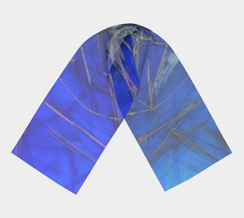 Royal Blue Satin Scarf 'maverick' Abstract Design - Etsy