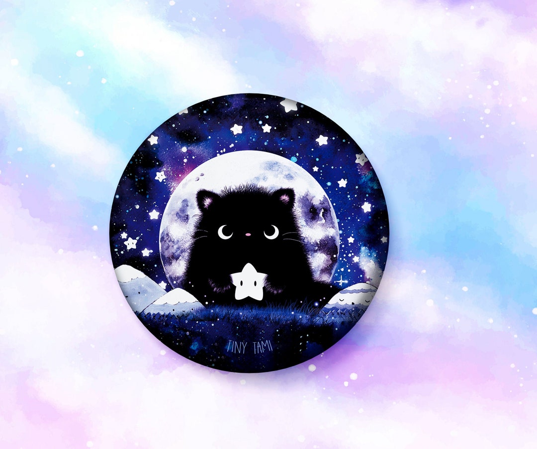 Kawaii Cat Magnet, Fridge Magnet, Stars, Moon, Galaxy, Tomcat Moo ...