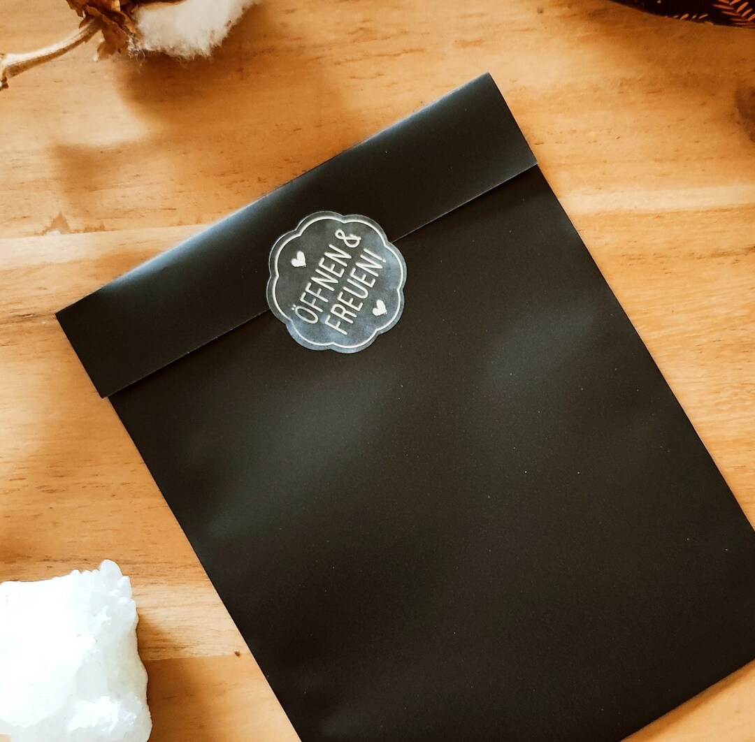 Black Paper Bags 13 X 17 Cm, Matt and Chic, A6, Elegant Gift Bags, Flat ...