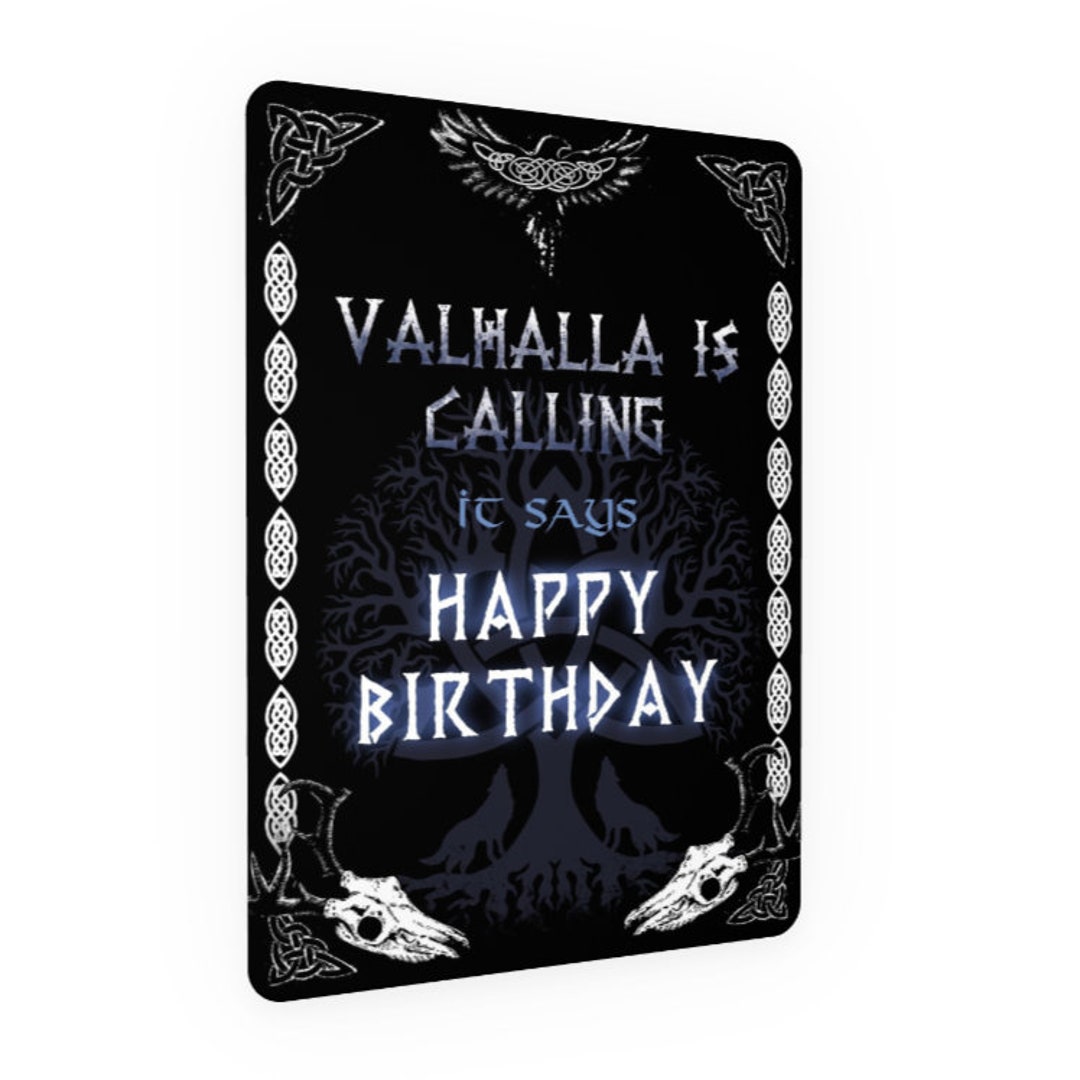 Velvet Viking Birthday Card Postcard Viking Crow Skulls - Etsy