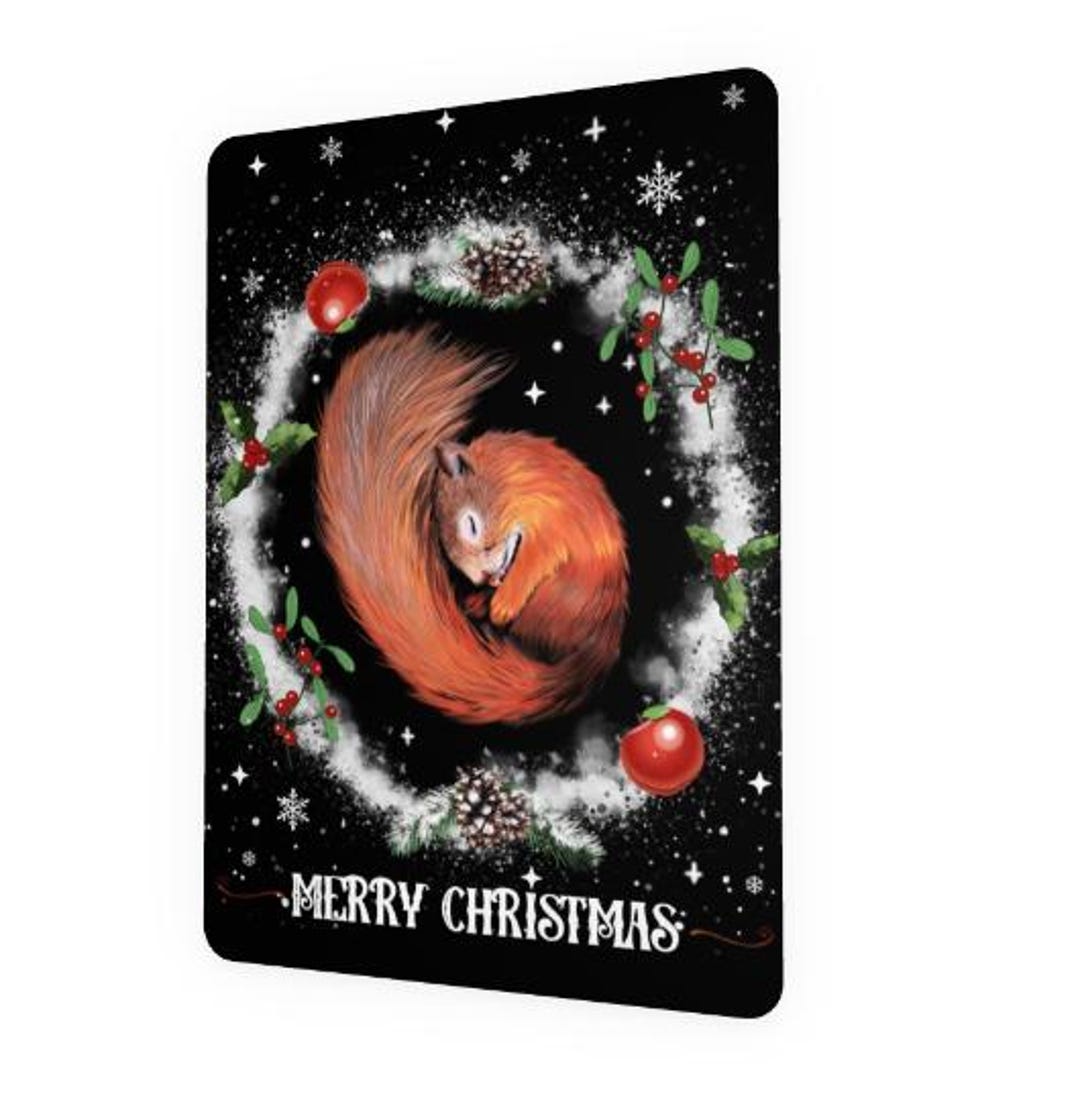 Christmas Card, Merry Christmas, Squirrel in Winter, Greeting Card - Etsy