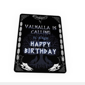 Velvet Viking Birthday Card Postcard Viking Crow Skulls - Etsy