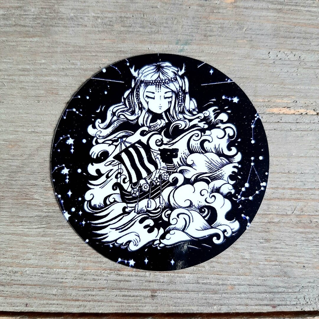 Viking Sticker, Sea Goddess Ran, Viking Ship Sticker - Etsy
