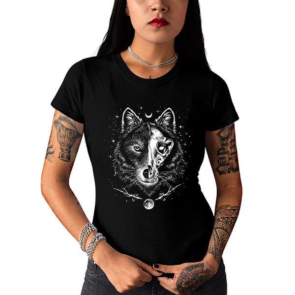 Black Wolf Shirt - Etsy