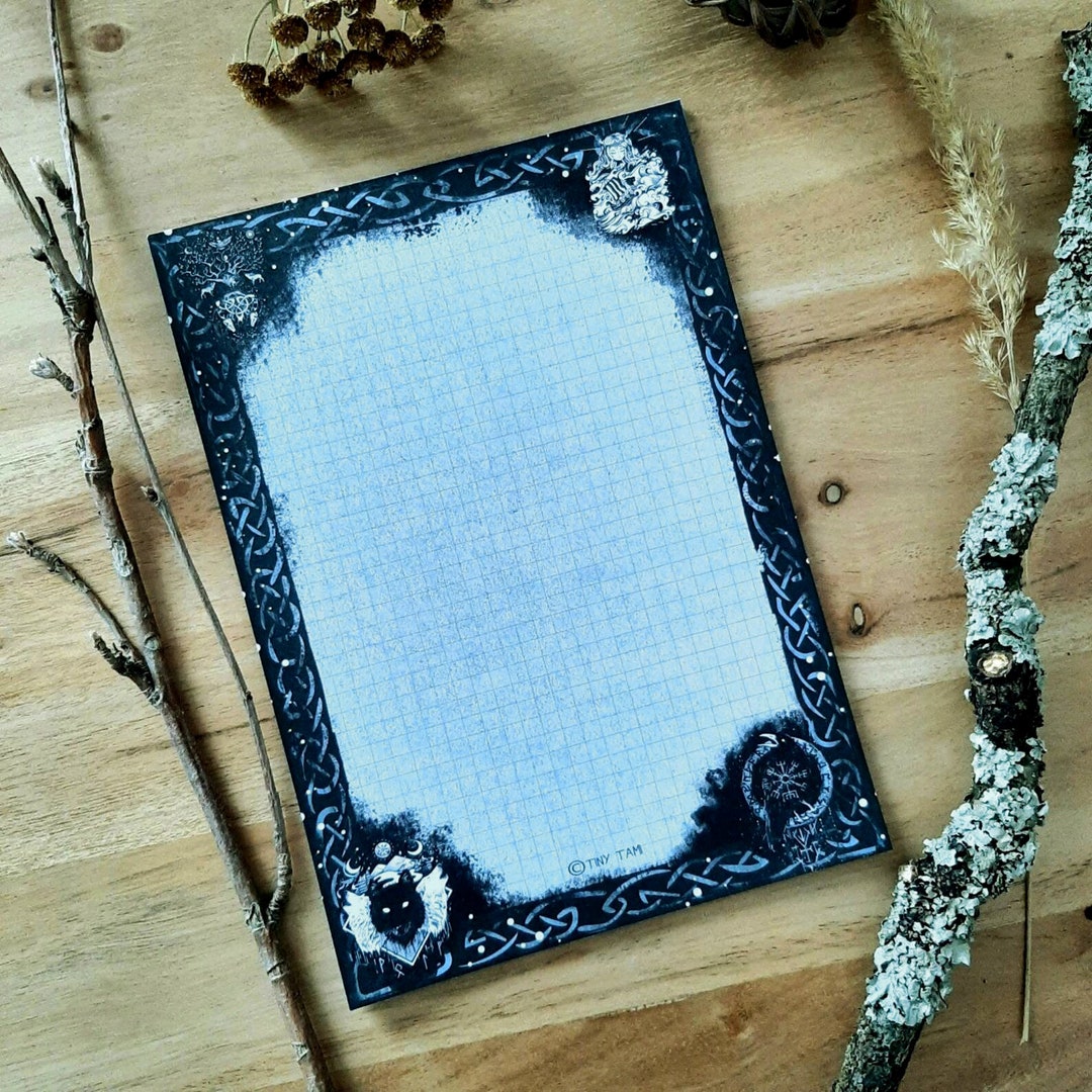 Viking Notepad Squared DIN A5, Yggdrasil, Viking Crow, Fenrir Notepad ...