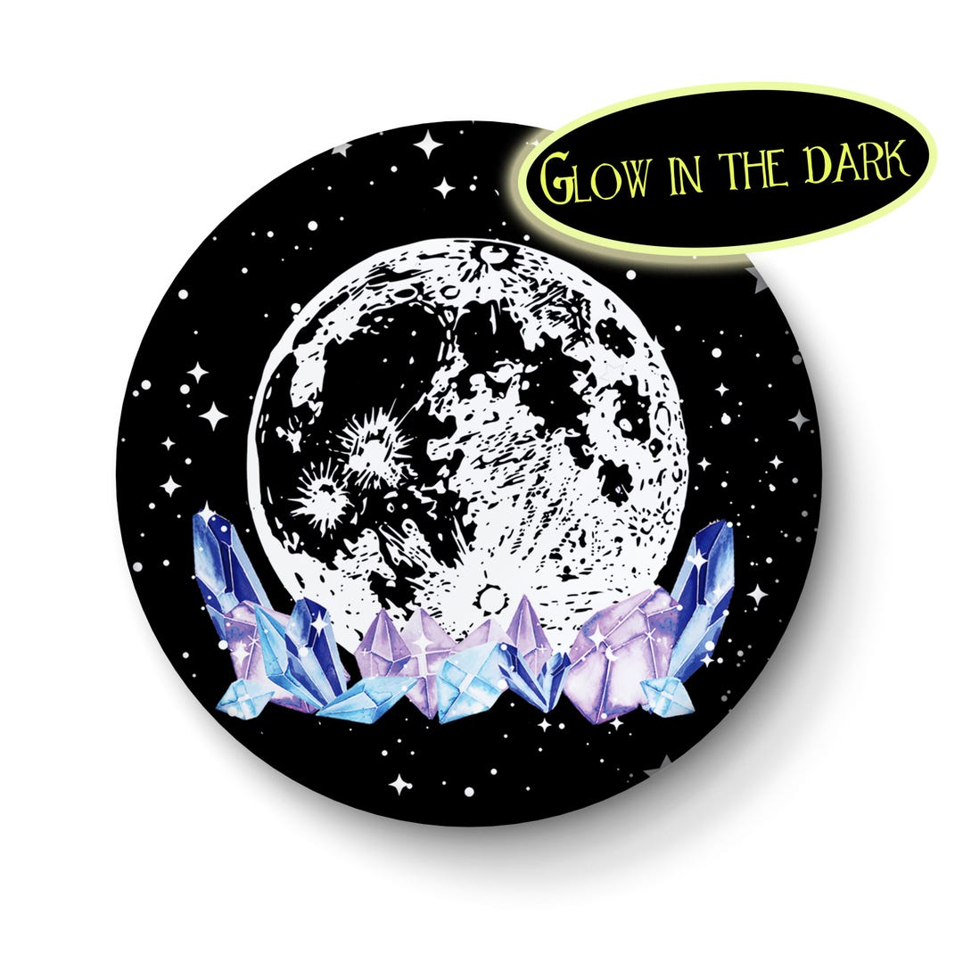 Gothic Moonlight With Crystals Magnet, Glow in the Dark, Moonchild - Etsy