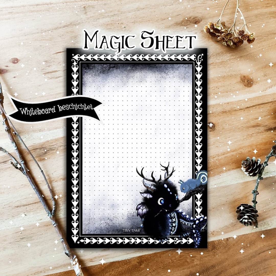 Magic Sheet, Viking Dragon Nidhöggr Note Sheet as Whiteboard, Dot Grid ...