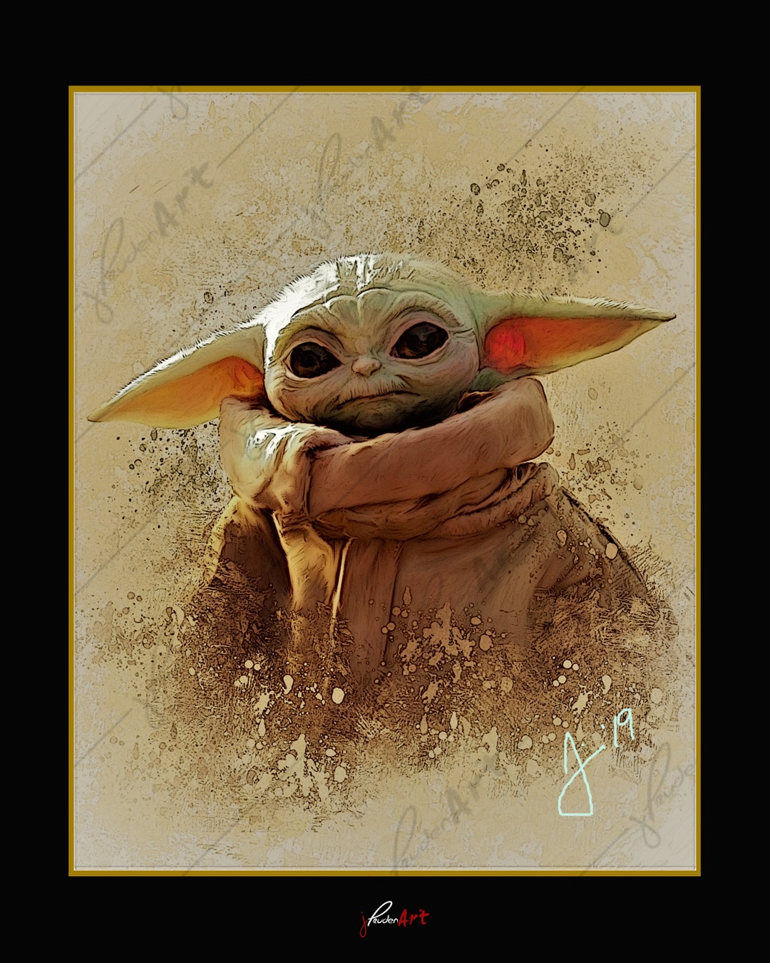 108 - 8X10 DIGITAL PAINTING - "grogu" - Etsy