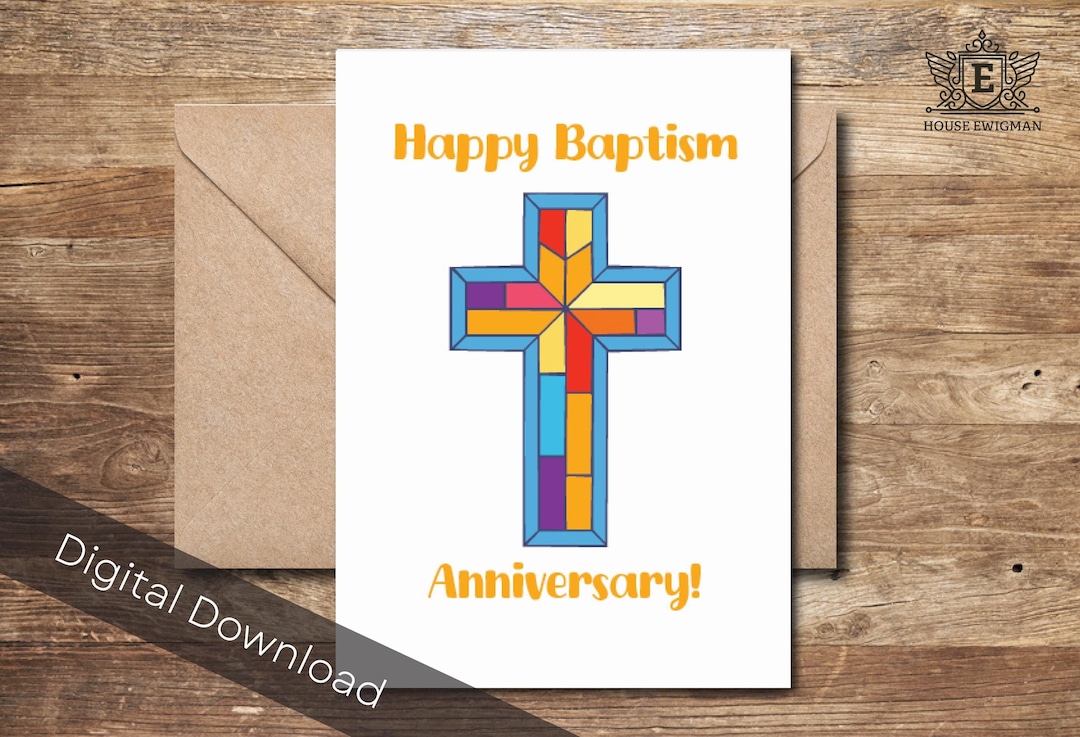 NEW - Printable Baptism Anniversary Card | Make Your Own Cards at Home ...