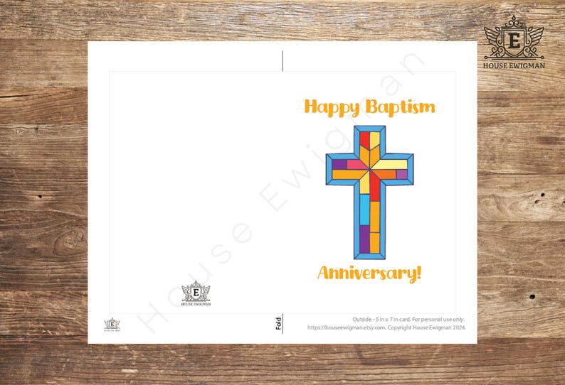 NEW - Printable Baptism Anniversary Card | Make Your Own Cards at Home ...