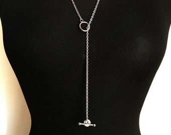 Personalized Toggle Necklace with Monogram Initials Charm | Etsy