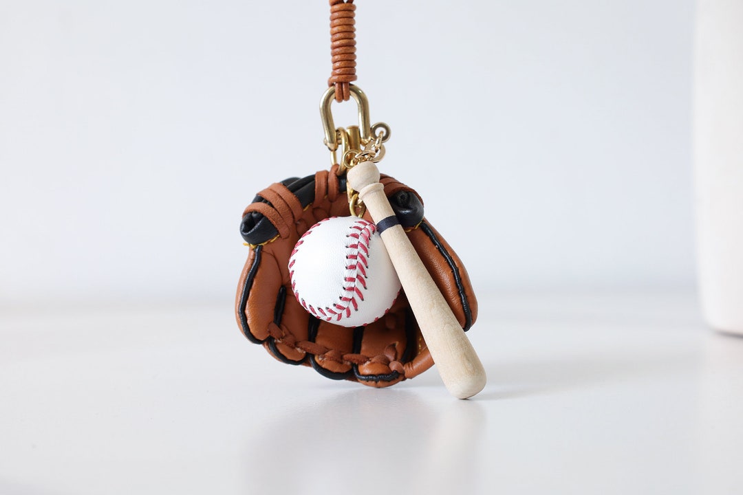 Baseball Purse Charm Genuine Leather Tote Charm - Etsy