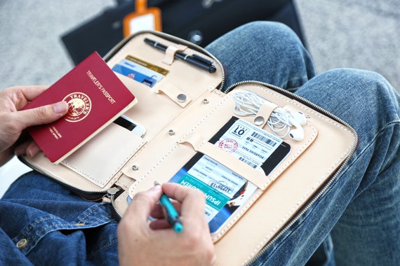 Leather Travel Wallet Organizer Passport Clutch Wallet | Etsy