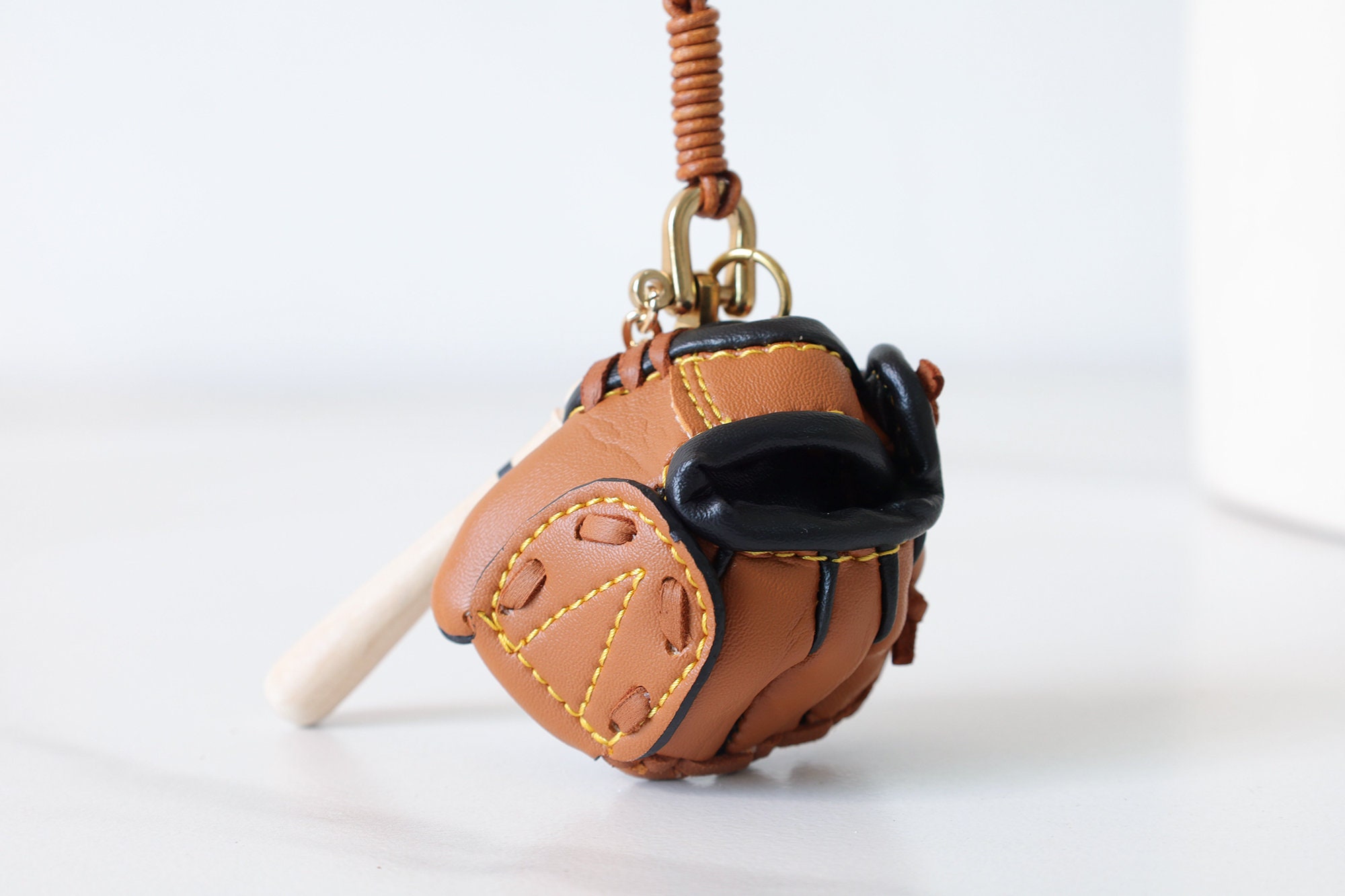 Baseball Purse Charm Genuine Leather Tote Charm - Etsy