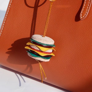 Hamburger Purse Charm Genuine Leather Tote Charm - Etsy