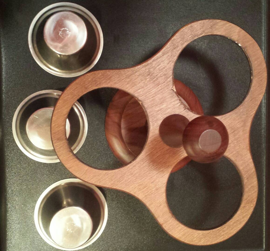 Wood and Stainless Steel Mid Century Modern Condiment Caddy - Etsy