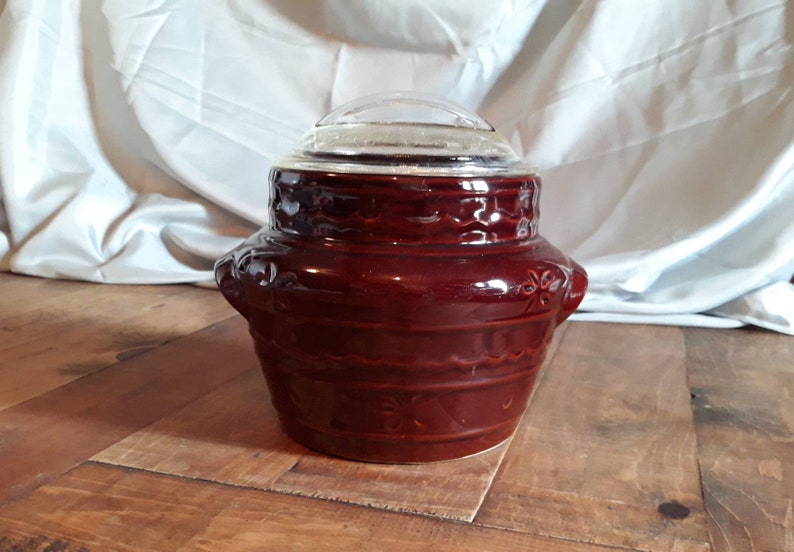 Marcrest Stoneware Crock Boston Baked Bean Pot Antique Glass - Etsy