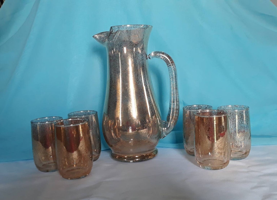 SALE! Rare Hollywood Regency Glam Gold Splatter Anchor Hocking Blendo ...