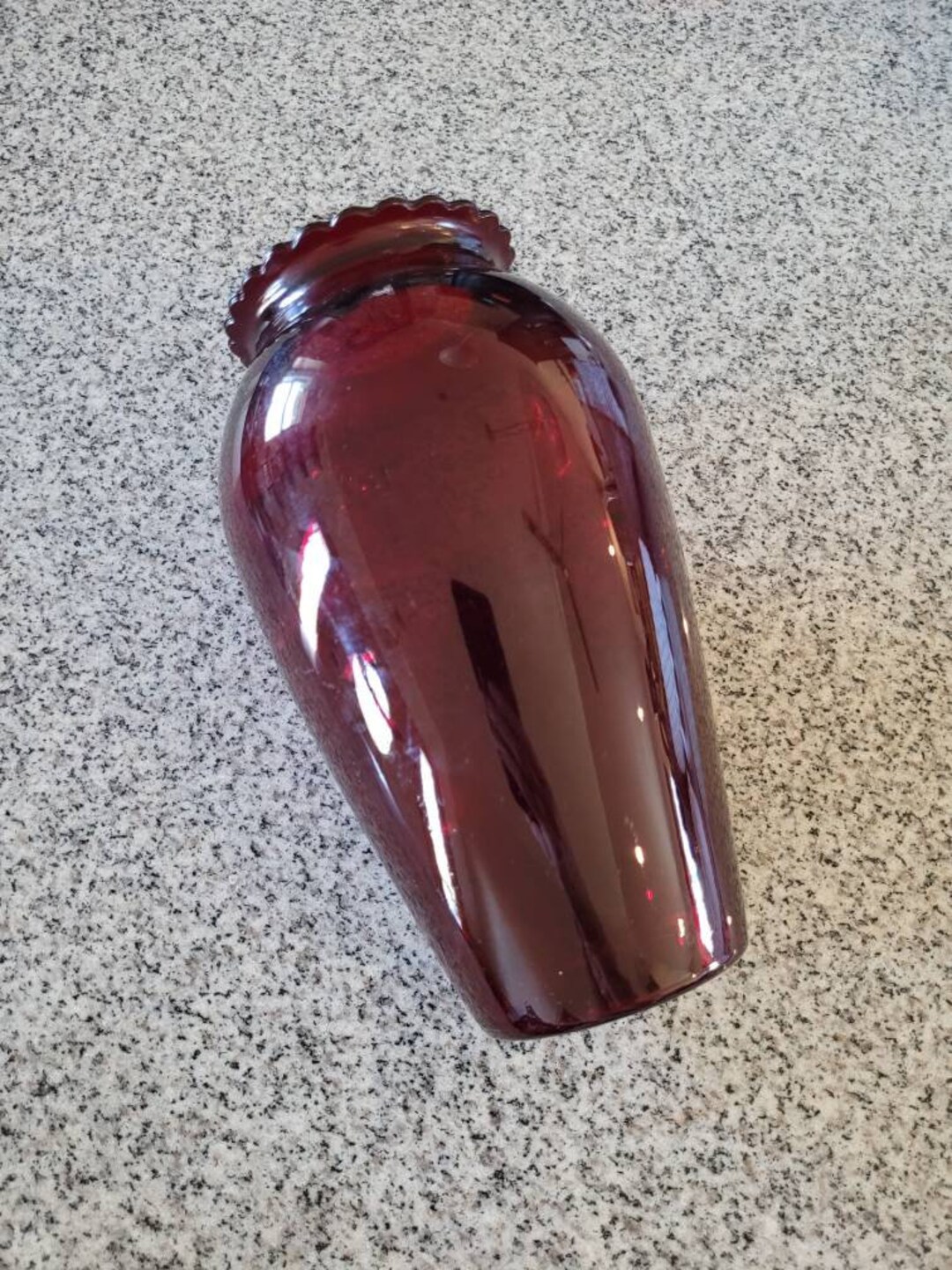 Royal Ruby Red Extra Large Vintage Anchor Hocking Vase Red Depression ...