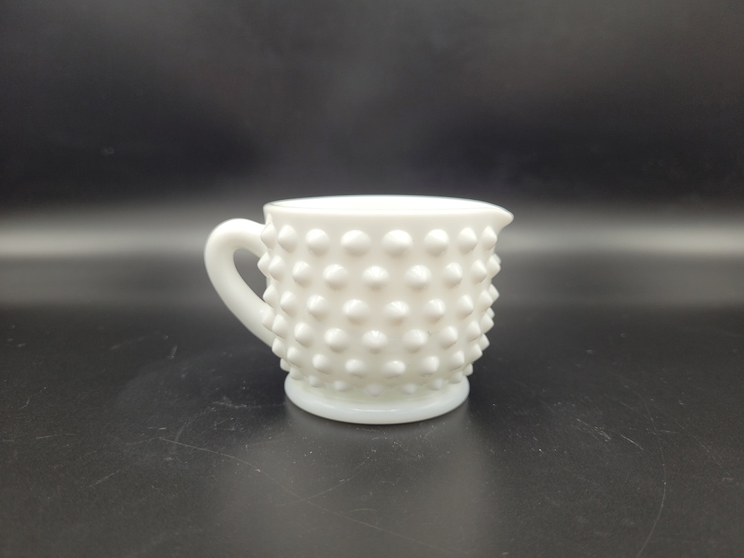 Vintage Fenton White Milk Glass Miniature Pitcher Thick Heavy Shiny ...