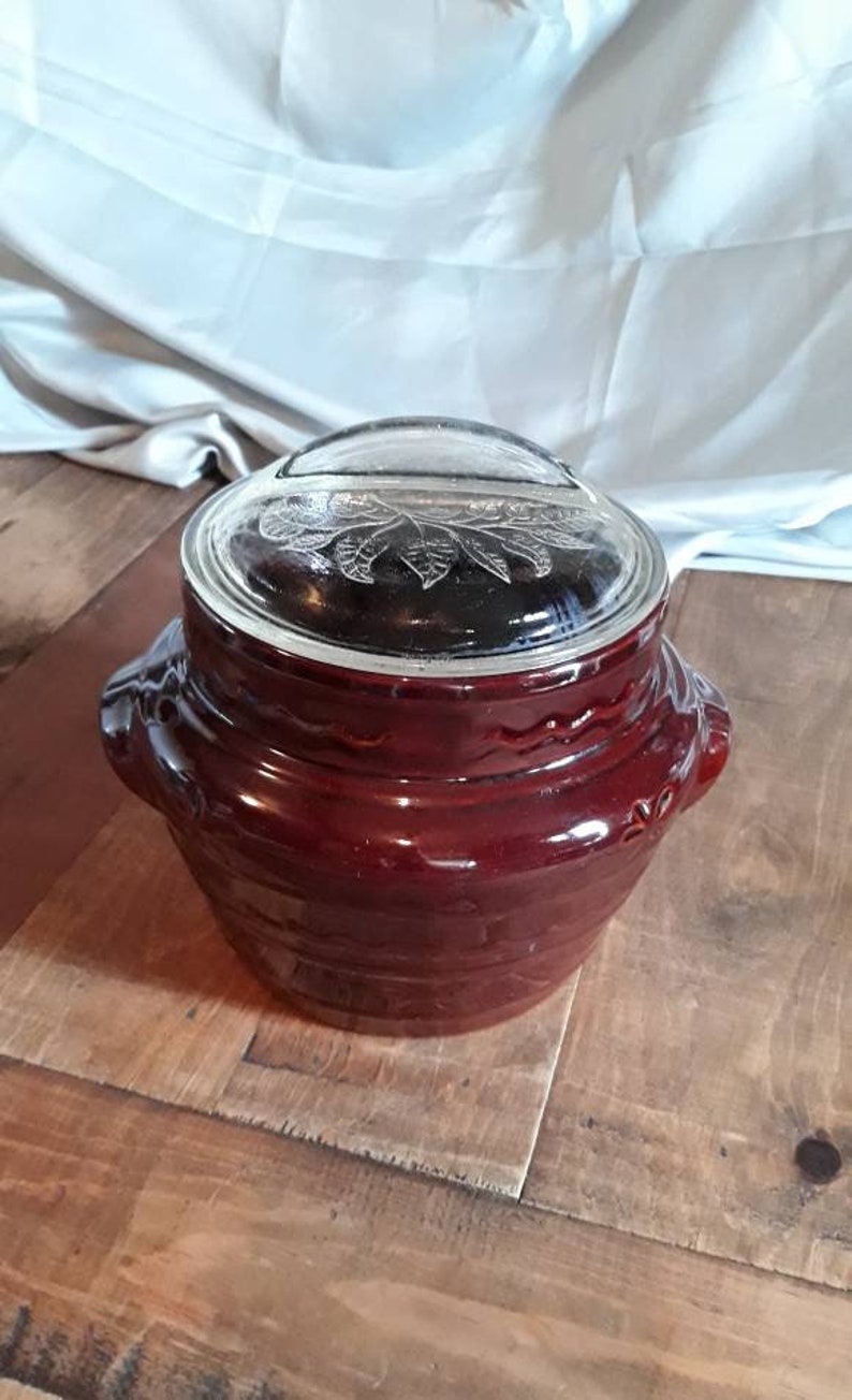 Marcrest Stoneware Crock Boston Baked Bean Pot Antique Glass - Etsy