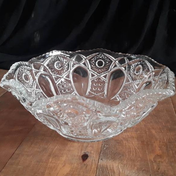 Antique Glass Bowl Star Pattern - Etsy