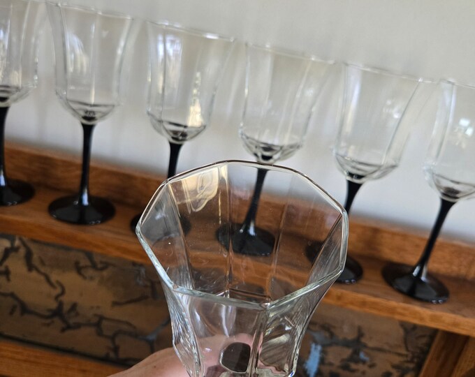 Rare Set of 7 Mid Century Modern Chic Octagon Shape Glistening Glass ...