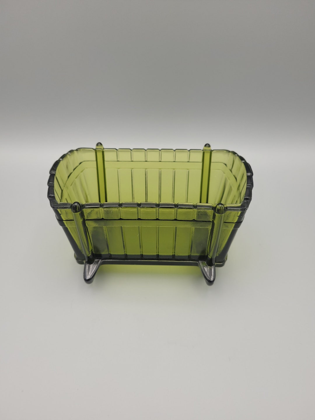 Vintage Indiana Green Glass Cradle Dish is Unique and a Lovely - Etsy