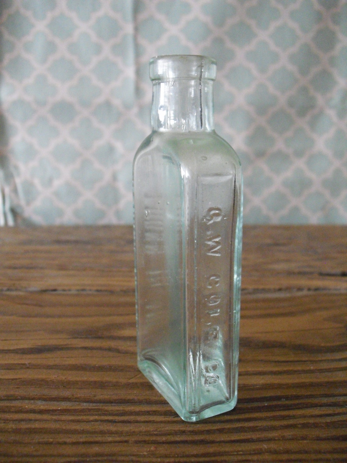 Antique Pale Aqua Glass Medicine Bottle C.W. Cole Co Three in - Etsy
