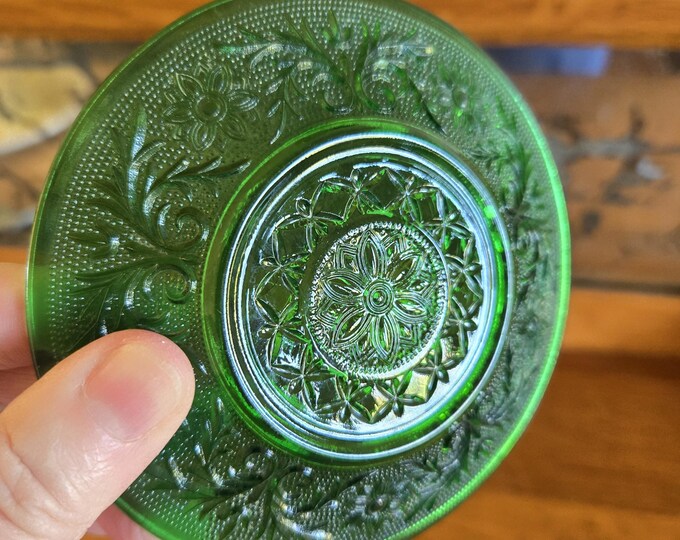 Depression Era Anchor Hocking Forest Green Sandwich Saucer Vintage ...