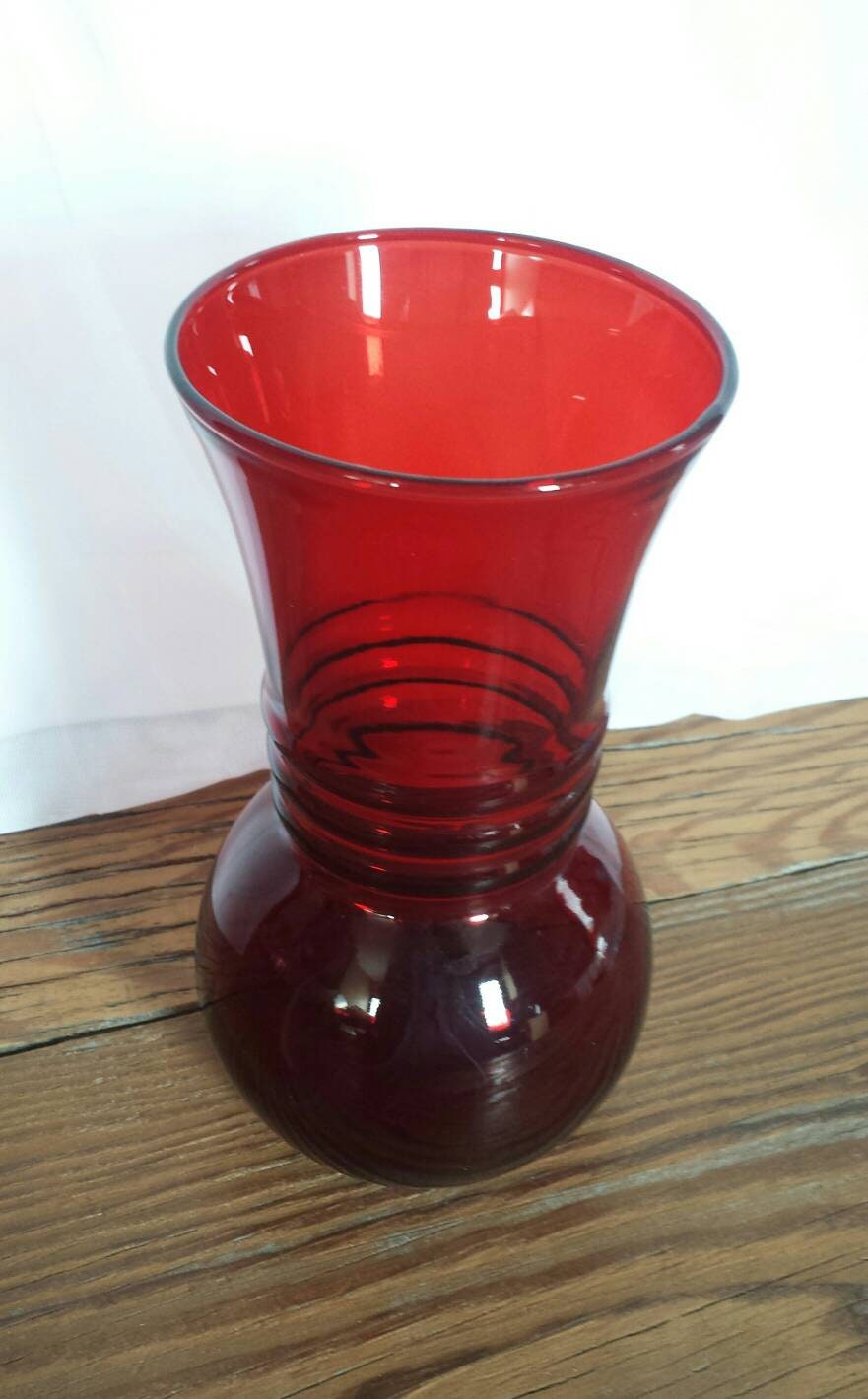 Royal Ruby Red Vintage Anchor Hocking Vase Red Depression | Etsy