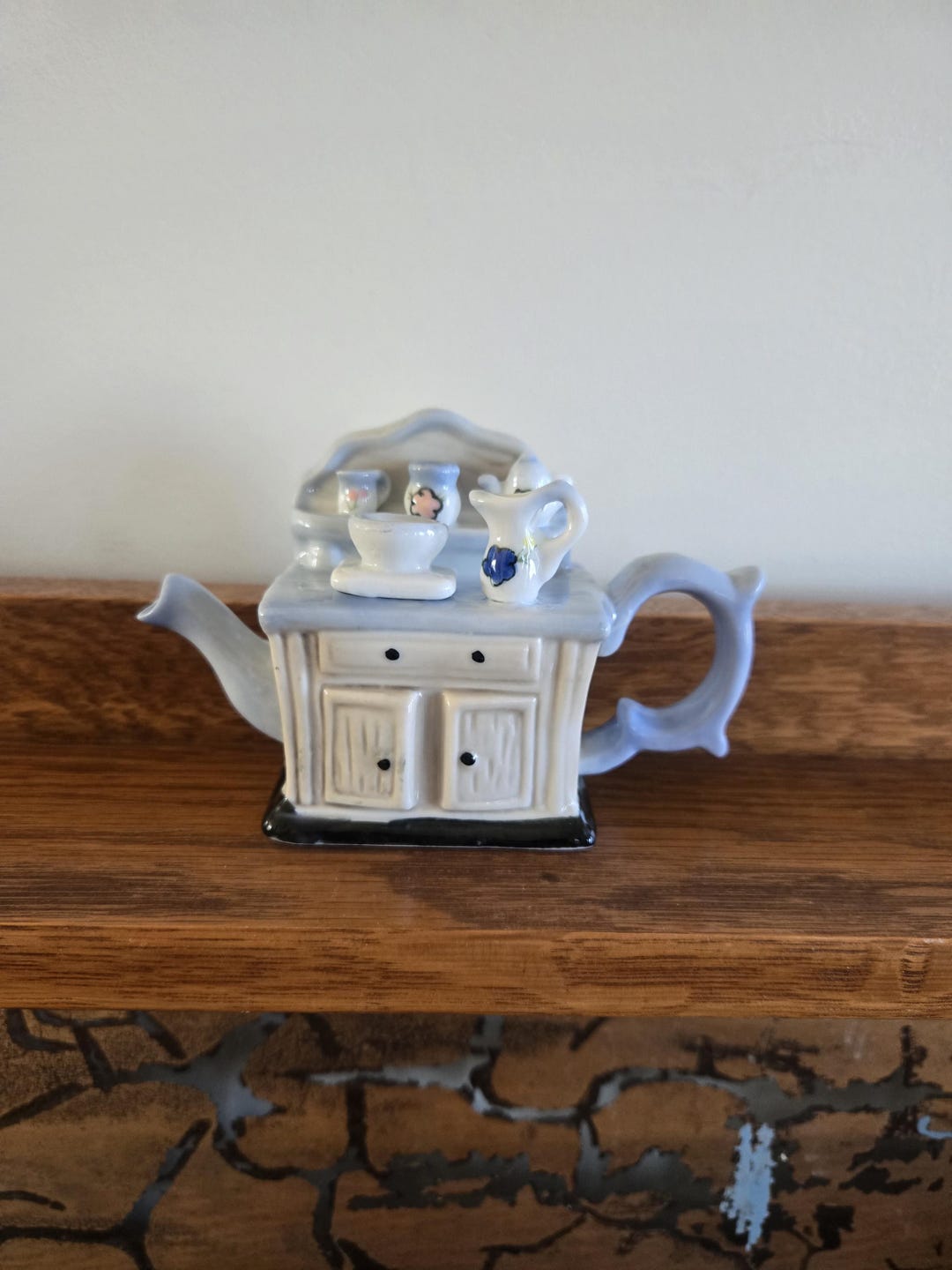Vintage Teapot Tiny Miniature Tea Party Scene Has a Little Tea Cup on ...