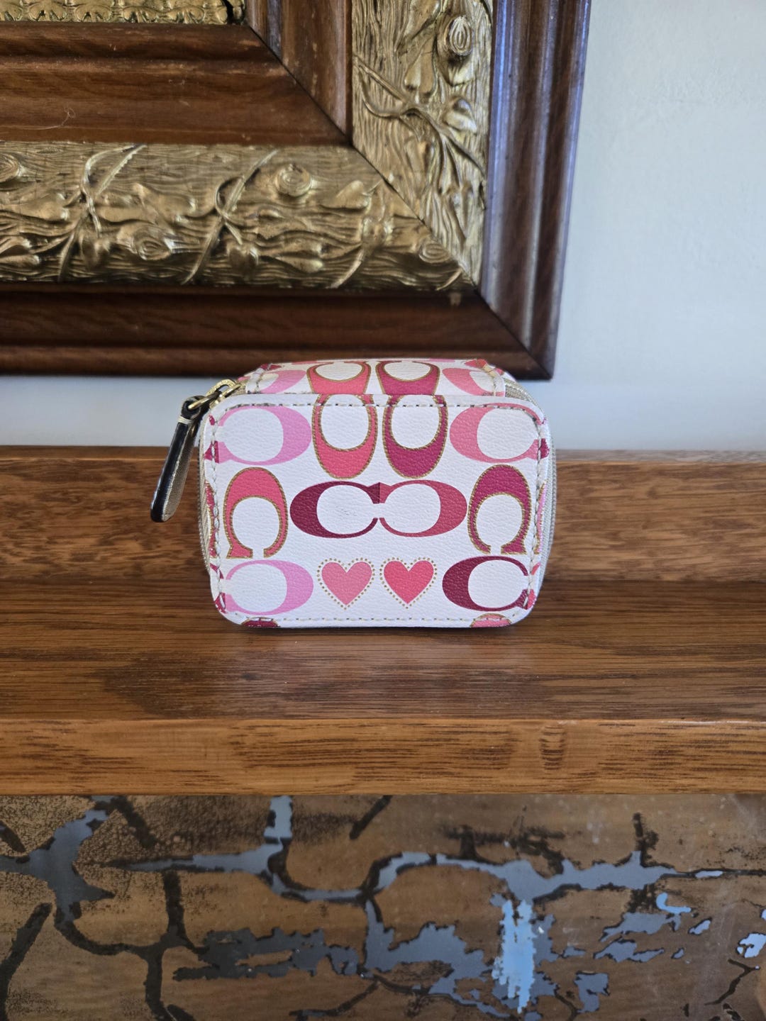 Vintage Coach Peyton Heart Signature Triple Pill Case Travel Box ...