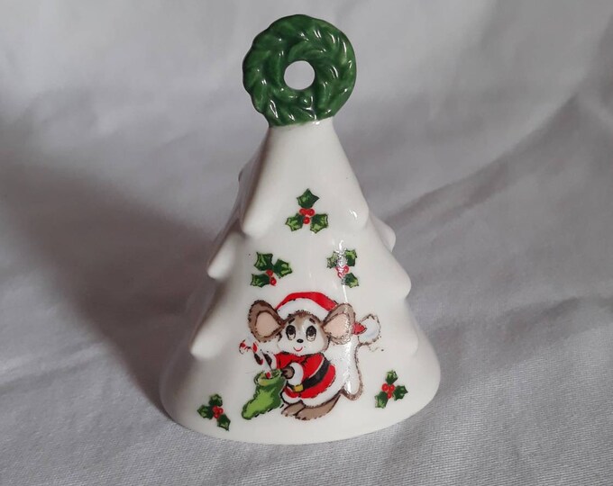 Adorable Vintage Lefton Porcelain Bell Christmas Ornament Shaped Like a ...