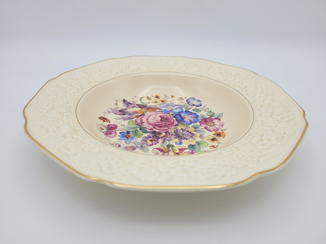 Antique Rare Crown Ducal Florentine Made in England Large Soup Bowl ...