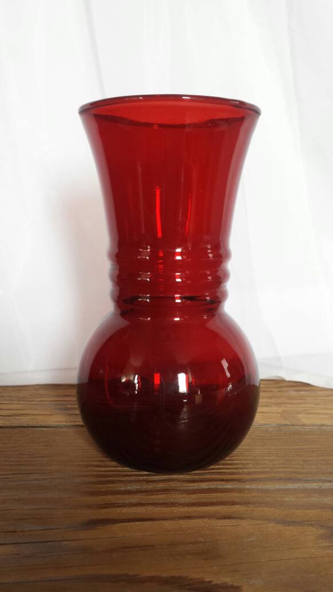Royal Ruby Red Vintage Anchor Hocking Vase - Red Depression Glass in ...