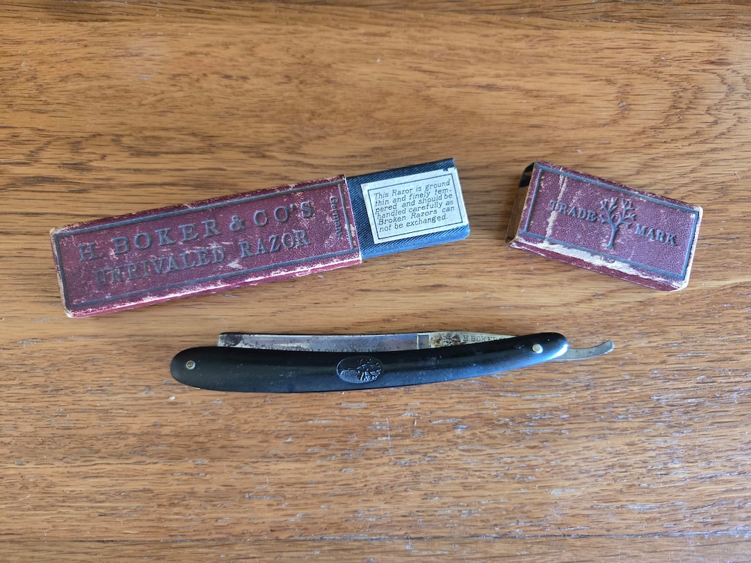 Vintage H. Boker & Co's Unrivaled Razor With Original Box Trade Mark ...