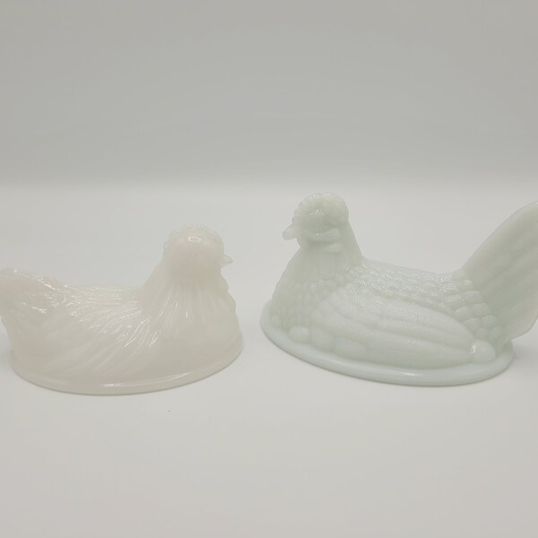 Milk Glass Hen - Etsy