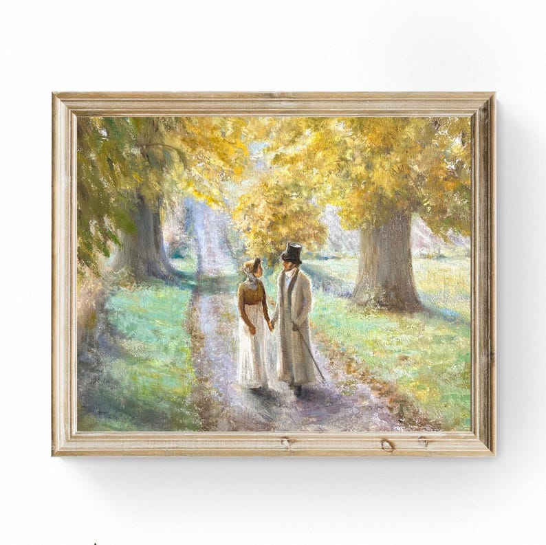 Pride and Prejudice Print: Elizabeth Mr. Darcy Classic Romantic Wall ...