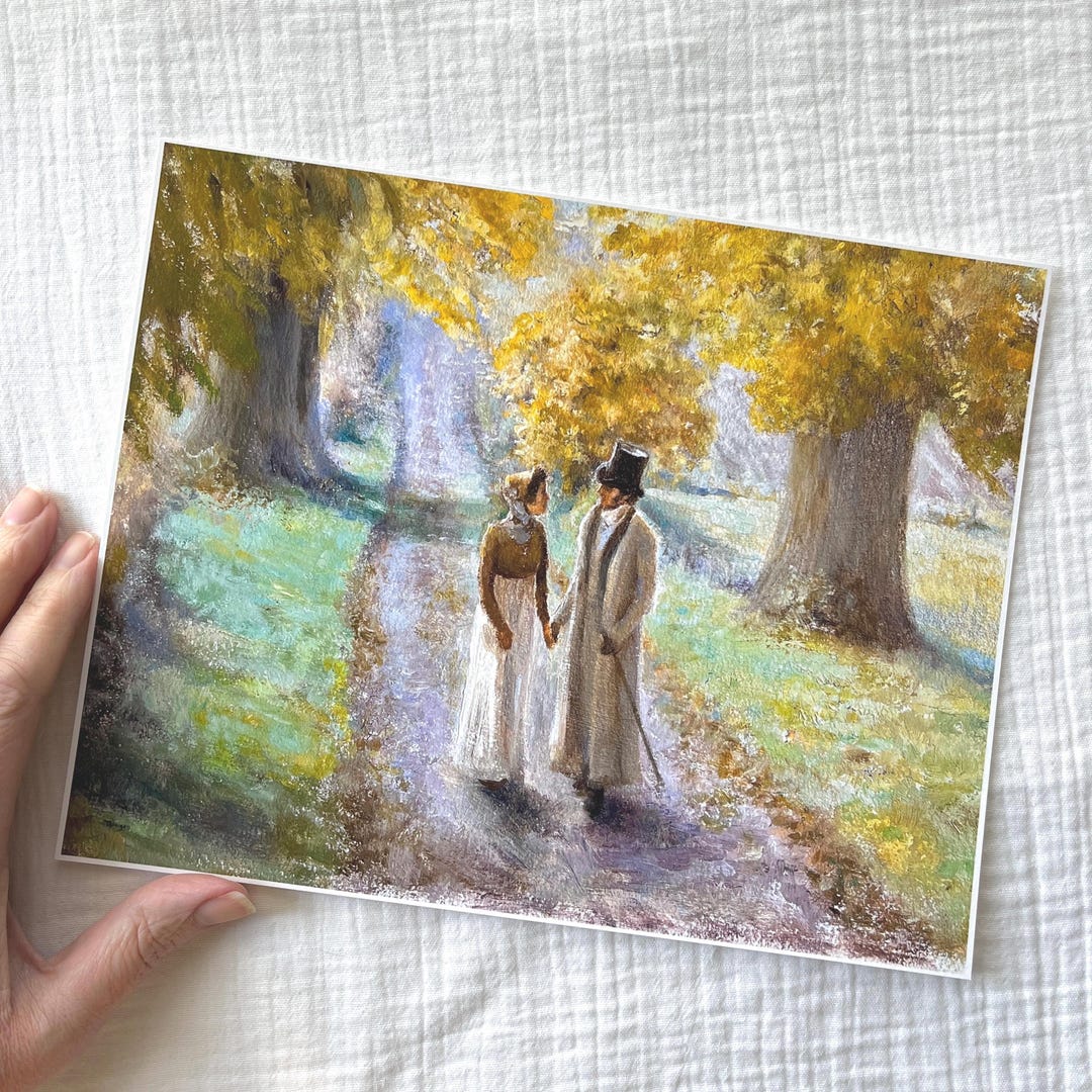 Pride and Prejudice Print: Elizabeth Mr. Darcy Classic Romantic Wall ...