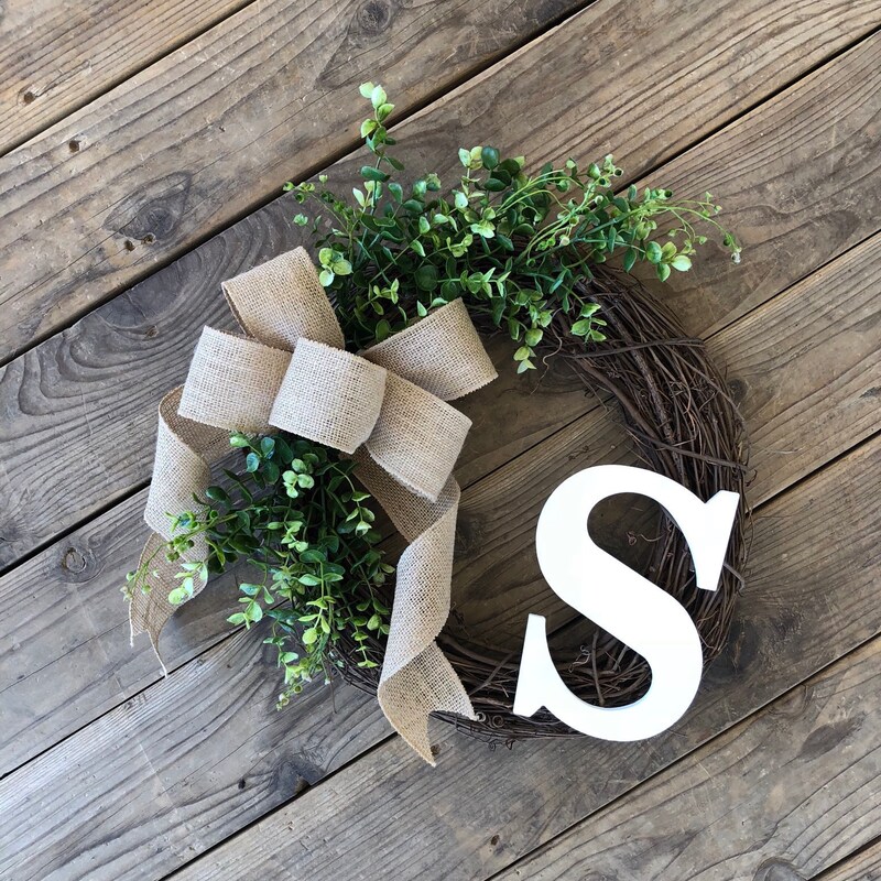 Initial Wreath - Etsy