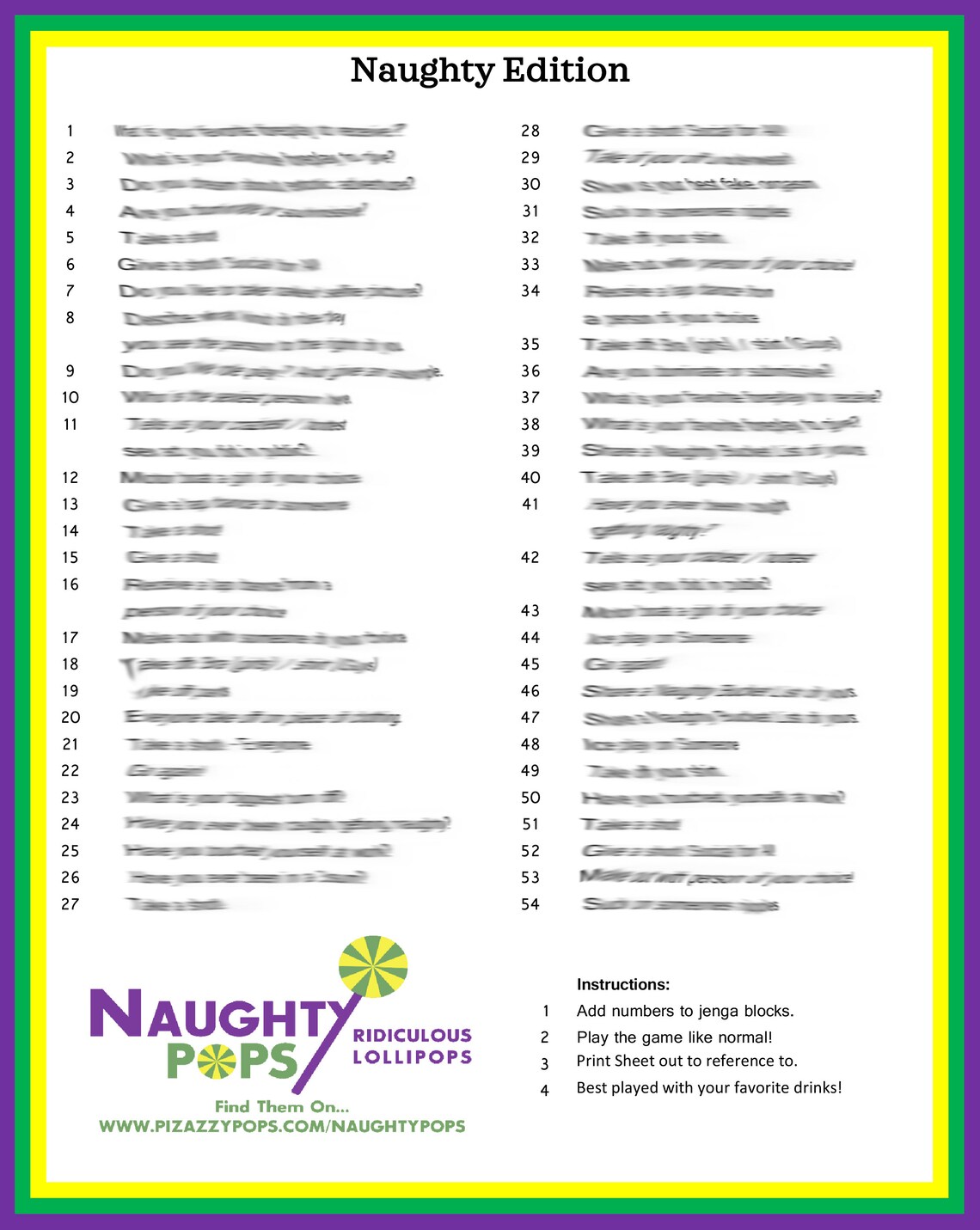 Naughty Jenga Block Game - Naughty Version, Naughty Fun, Gift for Him, Gift for Her. Group Game ...