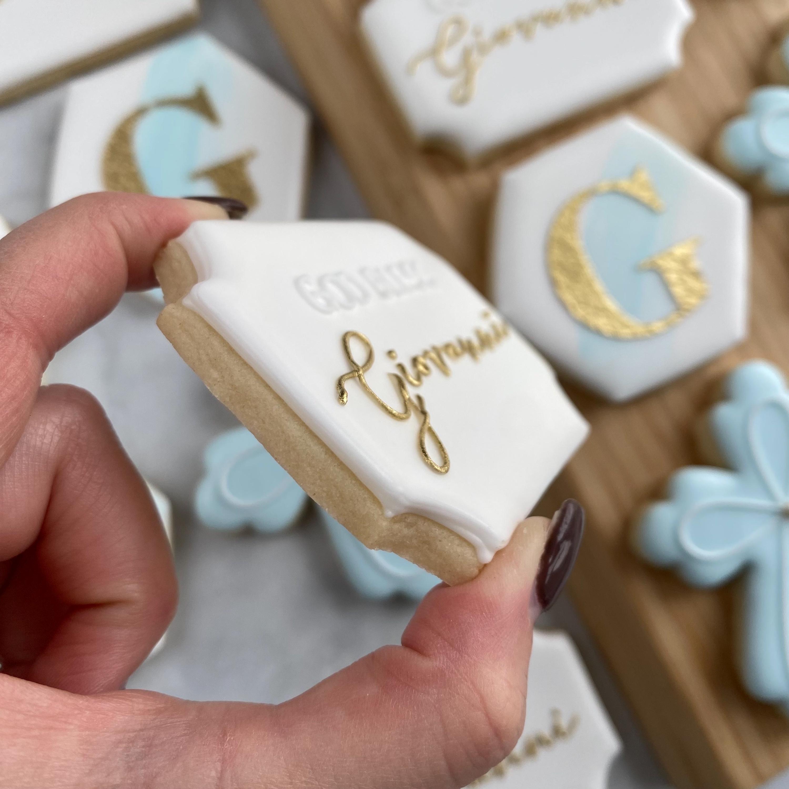 Cross, Monogram, God Bless Baptism Cookies - 24 Cookies - Etsy