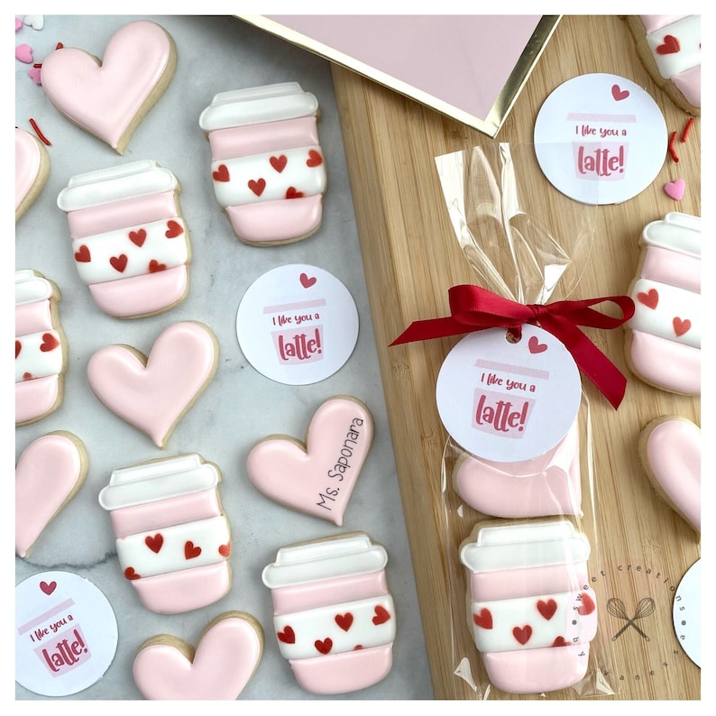 Valentine's Day Cookies, I Like You A Latte Sugar Cookies Mini 2 Pack ...
