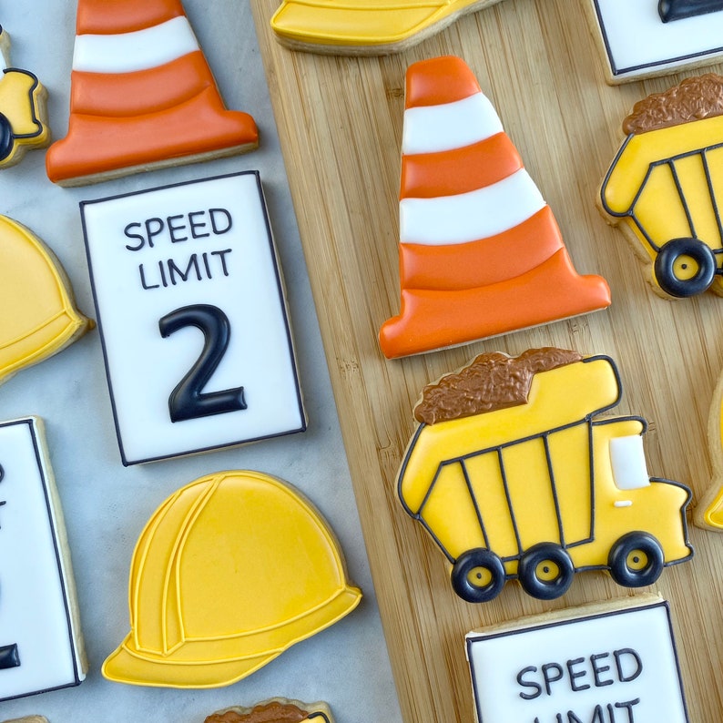 Construction Themed Birthday Cookies 24 Cookies - Etsy