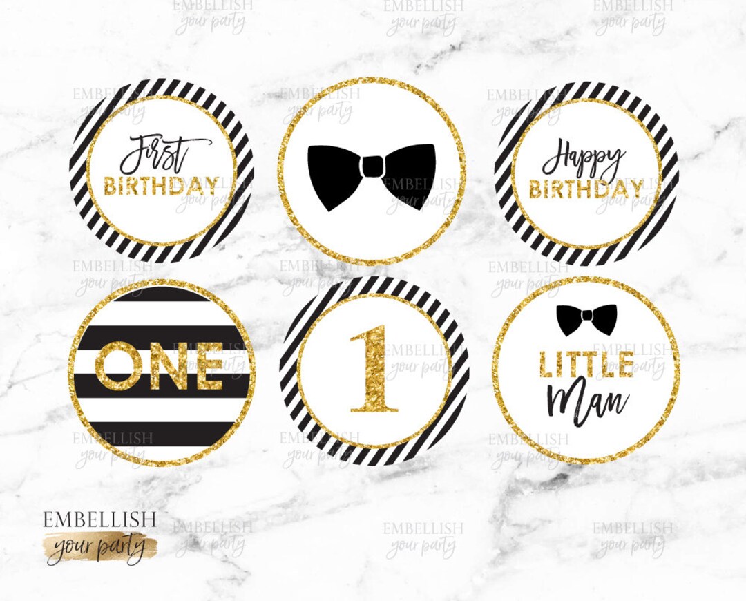 Little Gentleman Cupcake Toppers Favor Tags Bow Tie - Etsy