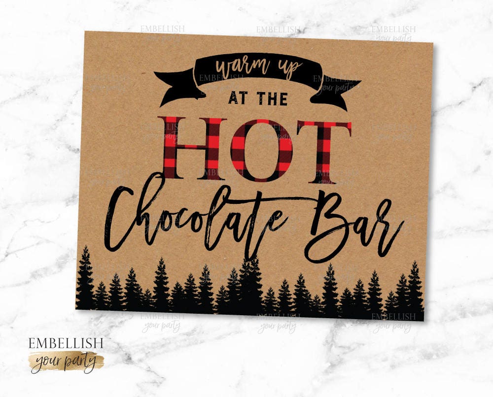 Hot Chocolate Sign Lumberjack Sign Rustic Hot Cocoa Sign - Etsy